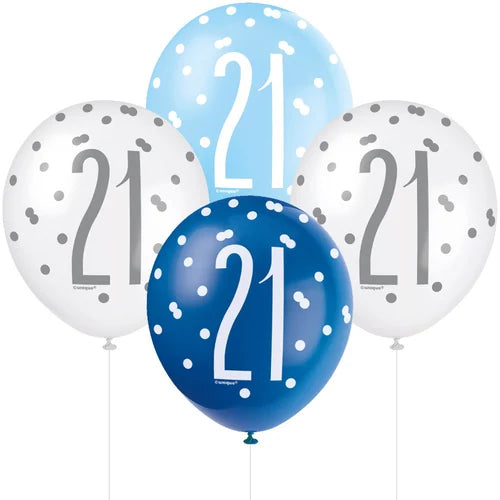 Blue and Silver 21st Birthday Balloons – Celebrateit